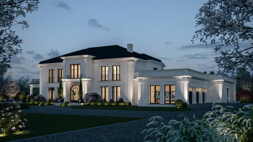 Willa d'Arcades o powierzchni 600m² ze strefą SPA oraz wysokim salonem.