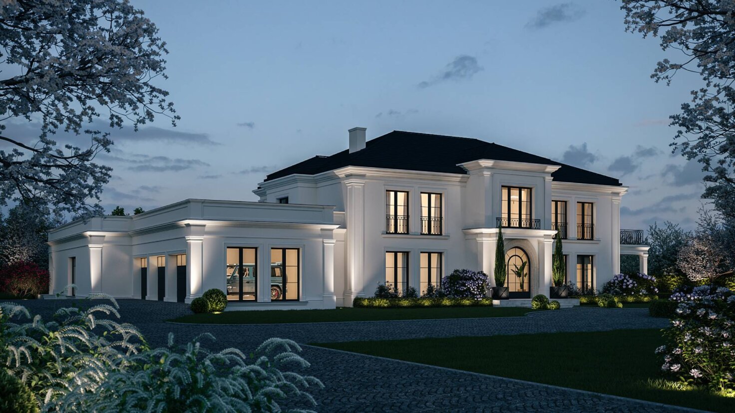 Willa d'Arcades o powierzchni 600m² ze strefą SPA oraz wysokim salonem.