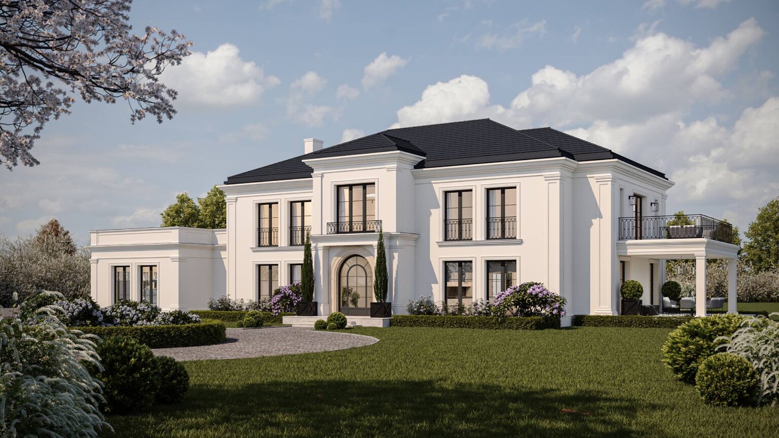 Willa d'Arcades o powierzchni 600m² ze strefą SPA oraz wysokim salonem.