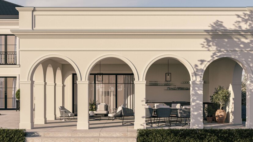 Willa d'Arcades o powierzchni 600m² ze strefą SPA oraz wysokim salonem.